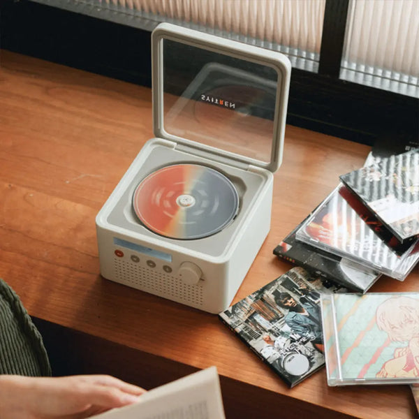 SYITREN R200 Portable Retro CD Player with Built-in Bluetooth Speaker