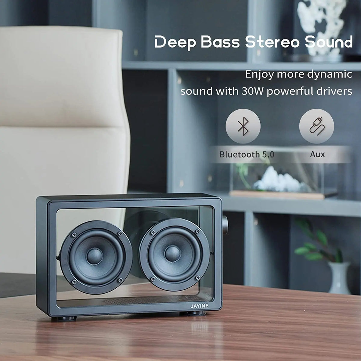 Jayine Cassette Transparent Bluetooth Speaker - Sleek Design & Clear Sound